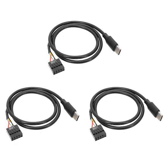 3Pcs USB 9Pin to USB Type C Cable for Computer Motherboard to USBC ...