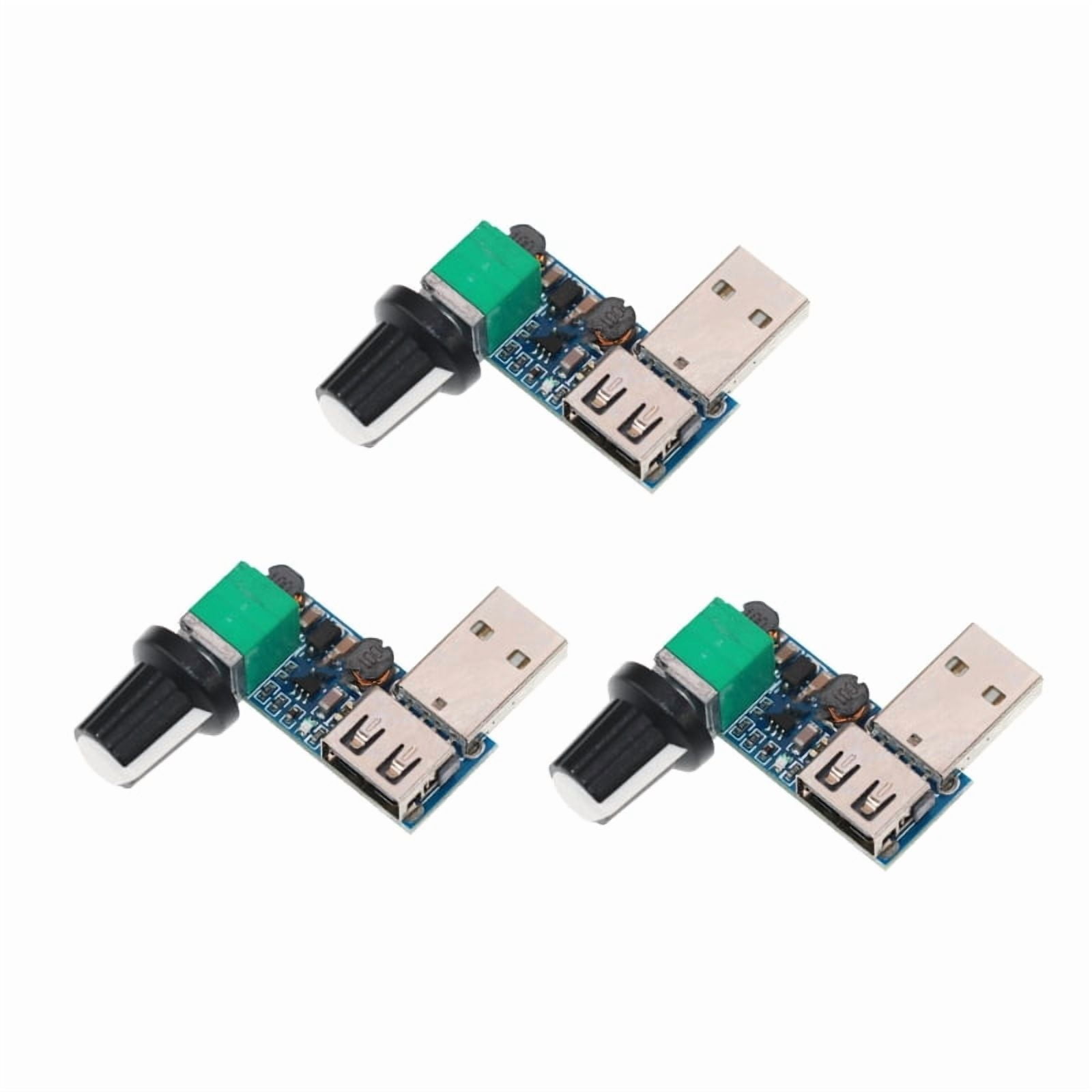 3Pcs USB Fan Speed Controller, 5W Mini Fan Speed Controller, DC 5V ...