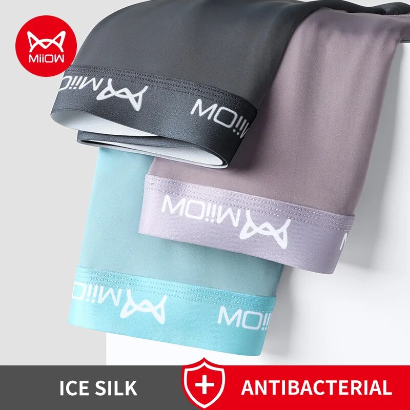 3Pcs Underpants Slip Man Ultra Light Boxer Ice Feeling Comfort Underwear Man Breathable Men's ...