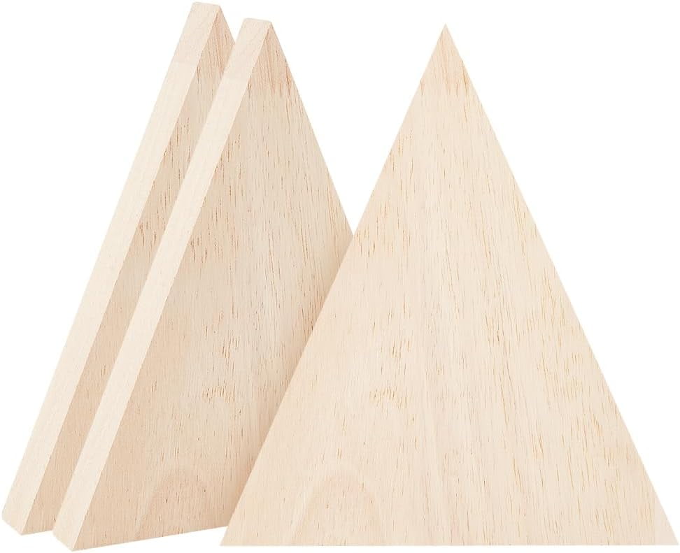 3Pcs Unfinished Wooden Triangle Shaped Blocks Triangle Wooden Tray ...