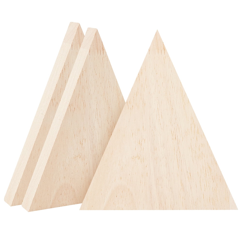 3Pcs Unfinished Wooden Triangle Shaped Blocks Triangle Wood Tray Plates ...