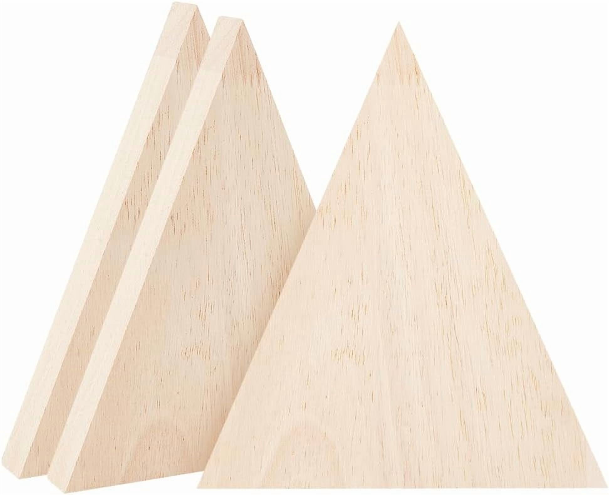 3Pcs Unfinished Wooden Triangle Shaped Blocks Triangle Wood Tray Plates ...