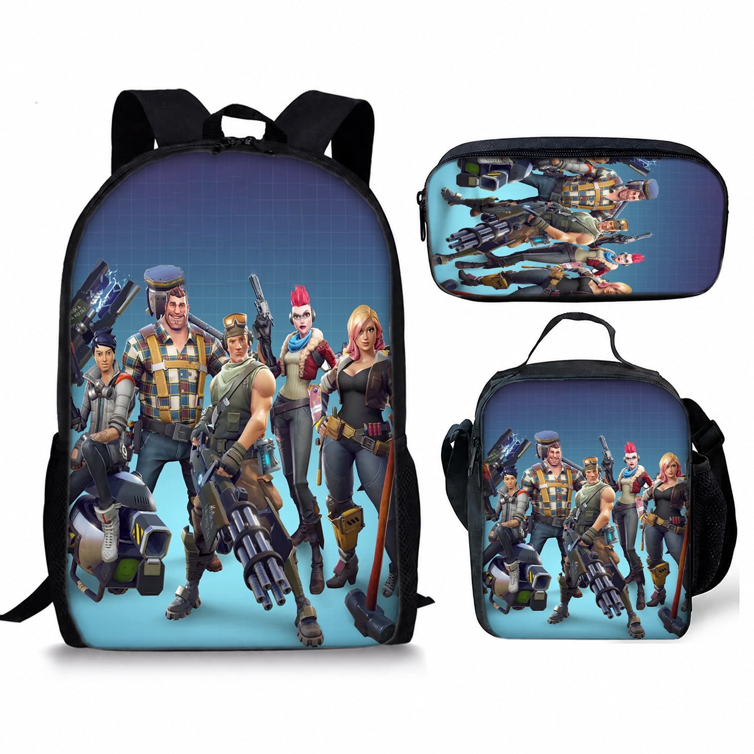 3Pcs Unisex Anime Game Backpack Set Large Schoolbag with Lunch Bag ...