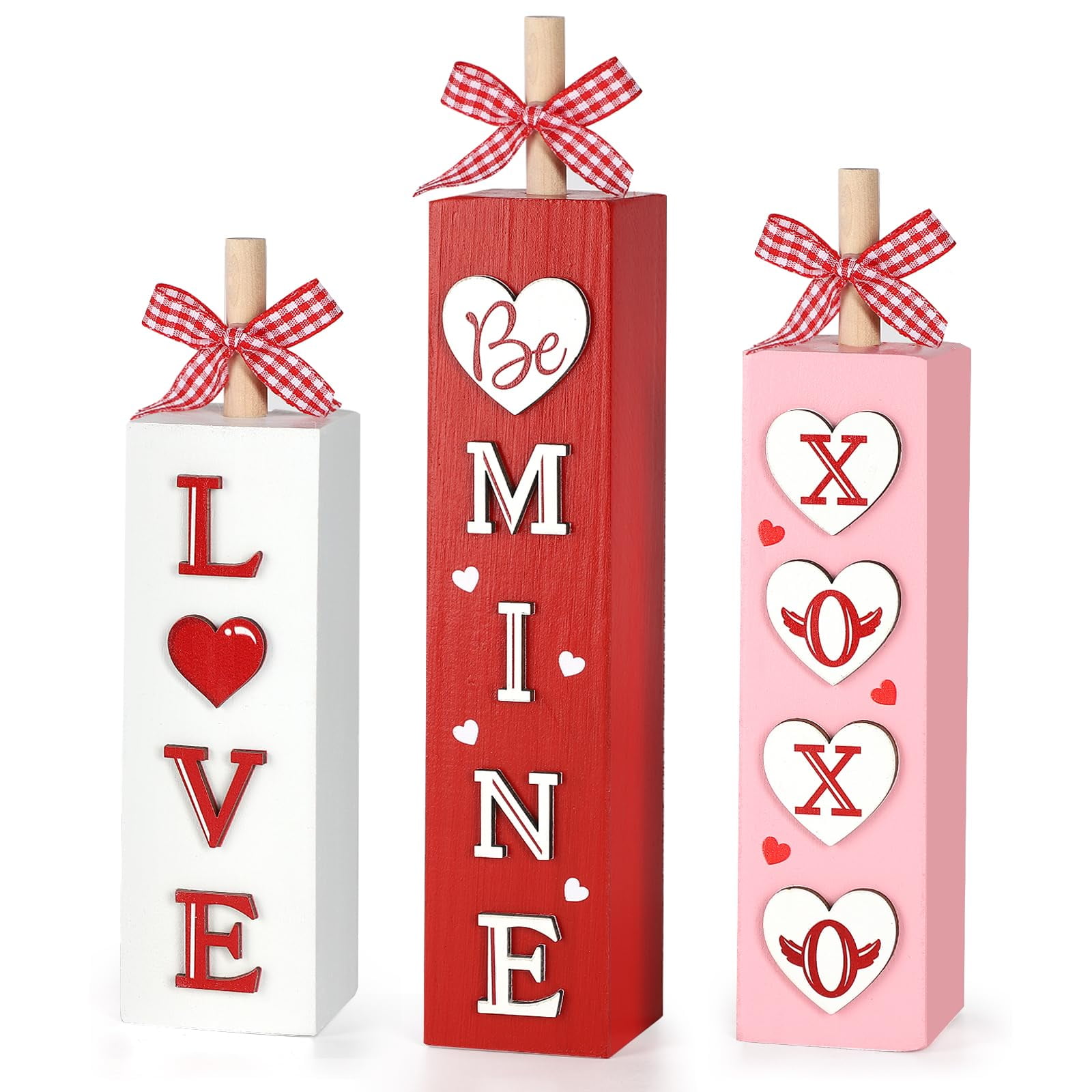 3Pcs Valentine's Day Table Decorations for Home Indoor Valentine Table ...