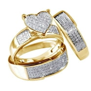 SS FB 1/10 CTTW HEART BRIDAL SET - Walmart.com