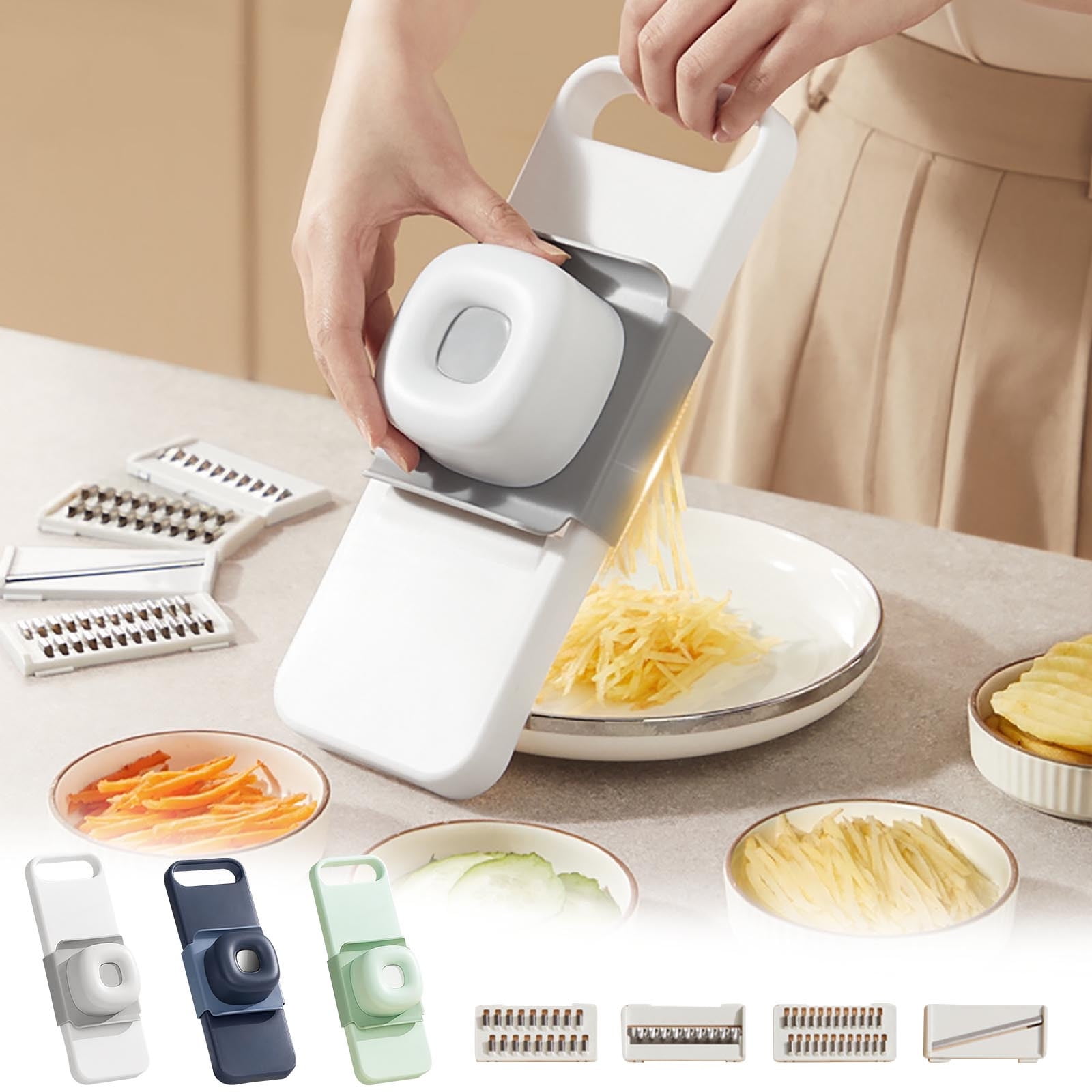 3Pcs Vegetable Cutter, Kadlawus Vegetable Cutter, 6-in-1 Multi-Blade ...