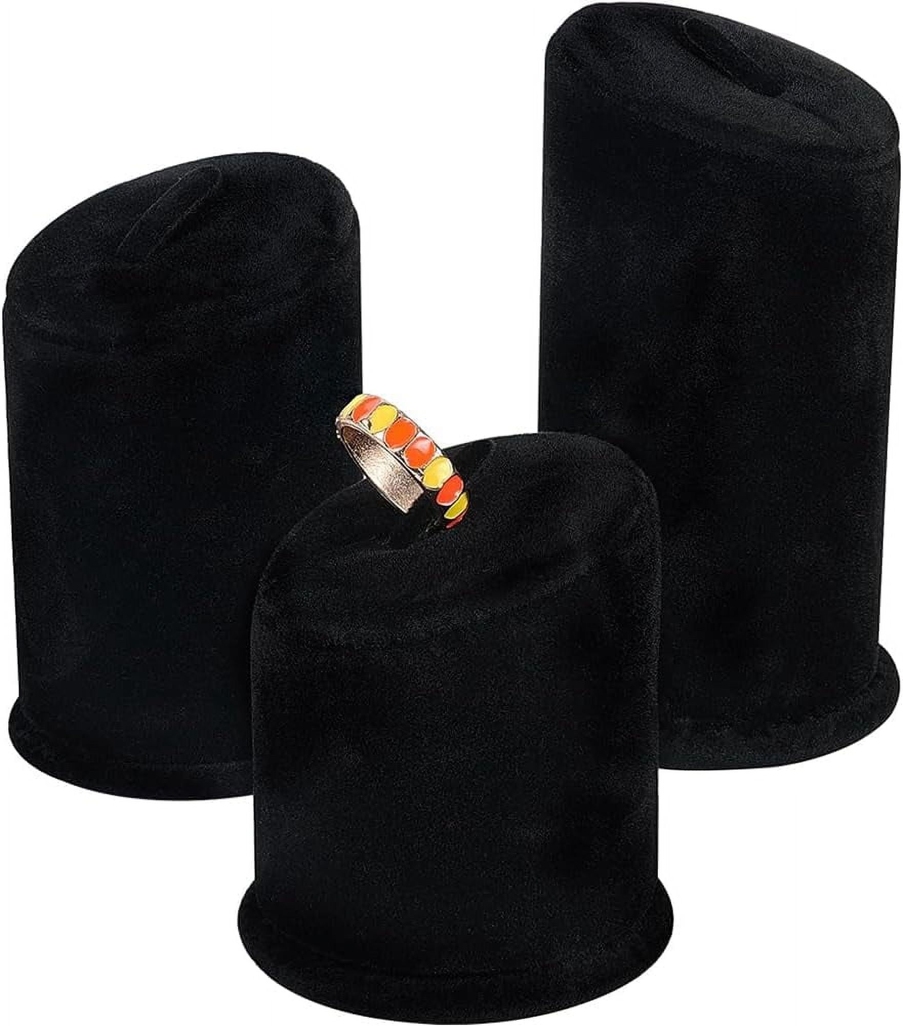 3Pcs Velet Ring Display Stand Black Velvet Ring Stand Ring Showcase ...