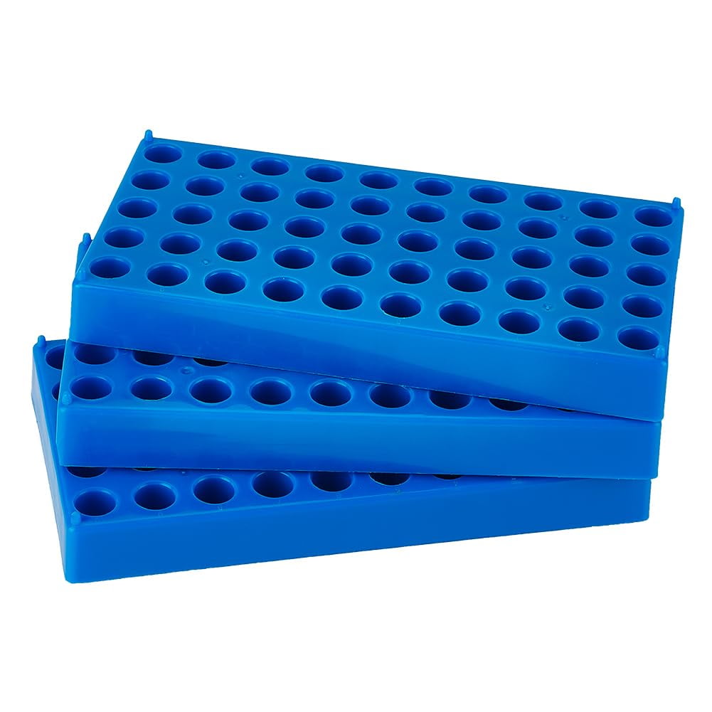 3Pcs Vial Rack Blue Sample Bottles Rack with 50 Holds Diameter 12mm ...