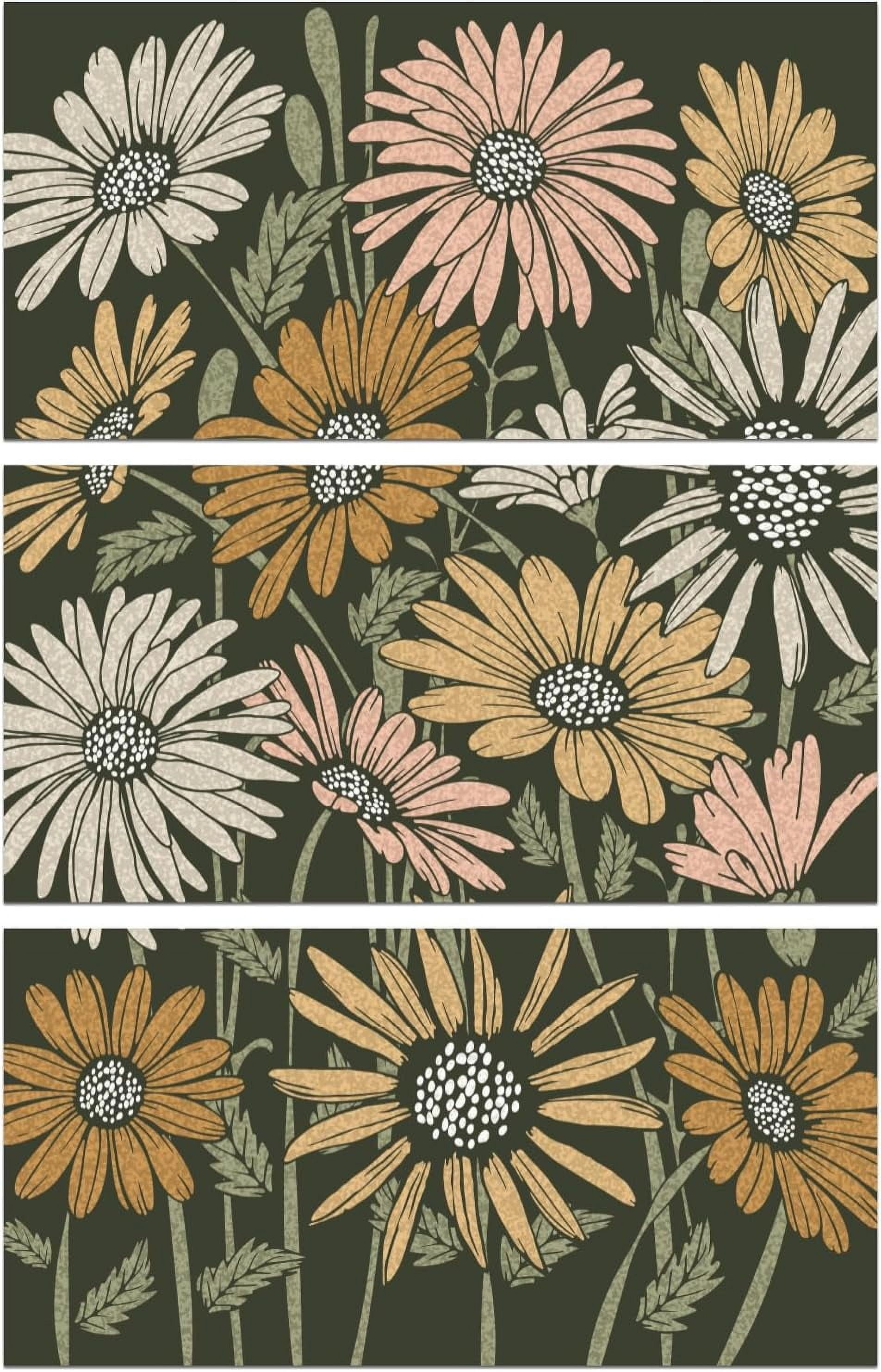 3Pcs Vintage Daisy Flower Theme Decor Transfers 6x12inch Furniture ...