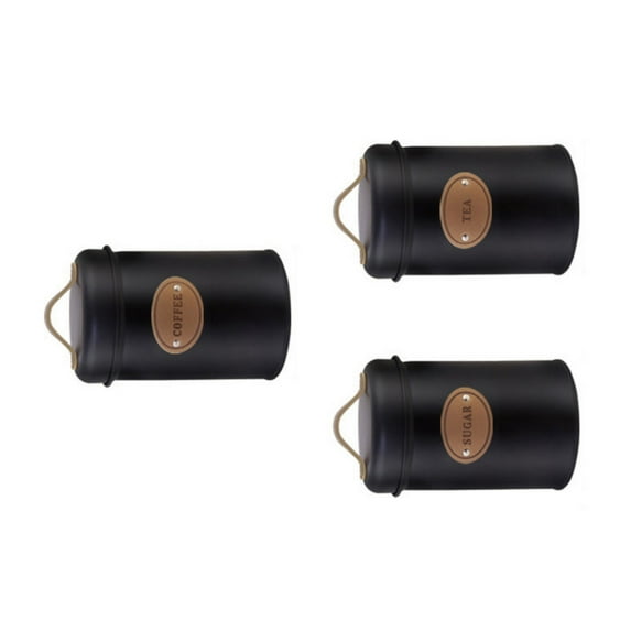 3Pcs Vintage Metal Kitchen Storage Canisters Practical Coffee Teas ...