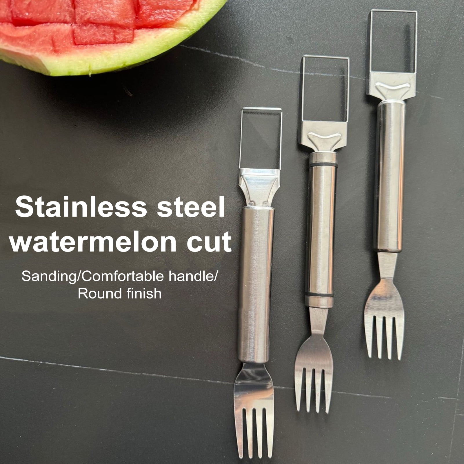 3Pcs Watermelon Cutter Forks 2-in-1 Stainless Steel Fruit Cuber Tool ...
