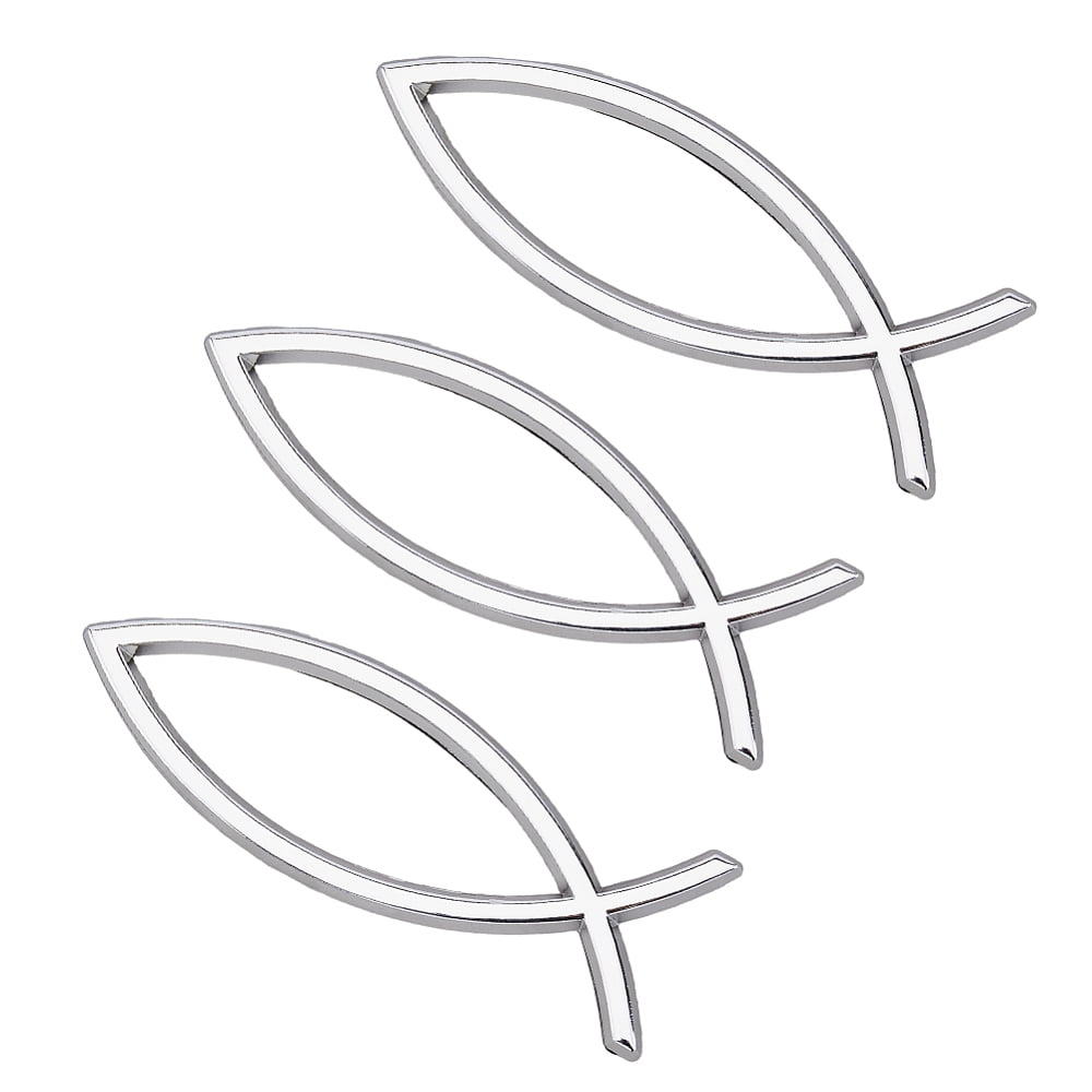 3Pcs Waterproof ABS Plastic Jesus Fish Decal Sticker 3D Car Decal ...