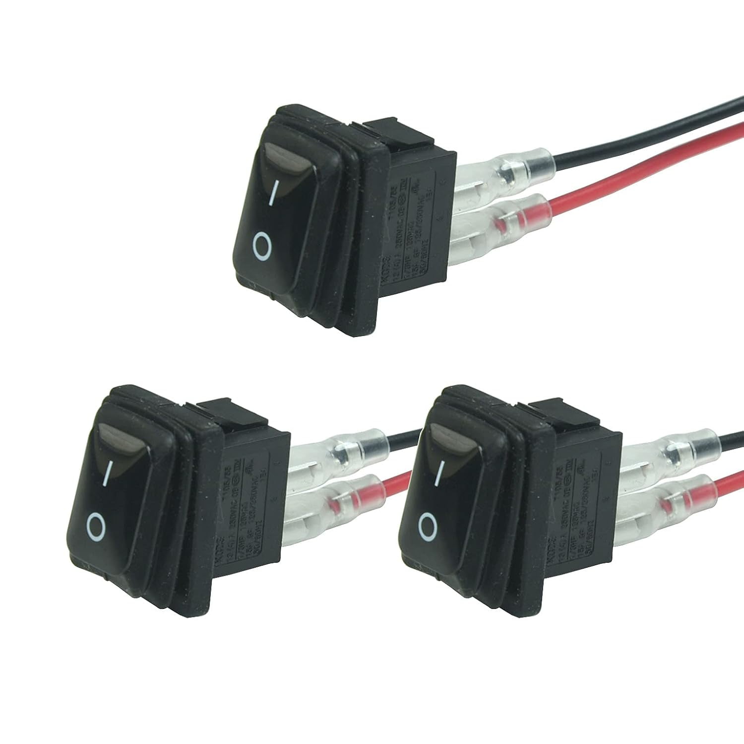 3Pcs Waterproof Rocker Toggle Switch,2 pin Mini ON-Off Rocker Switch ...