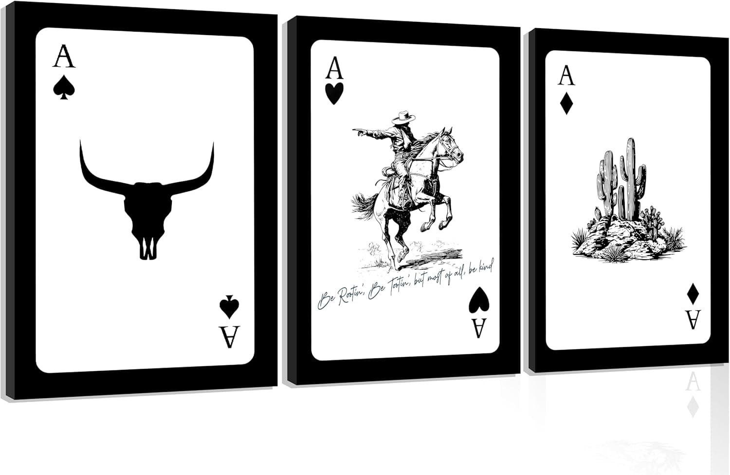 3Pcs Western Cowboy Wall Art Rustic Southwestern Canvas Poster Retro ...