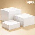 3Pcs White Acrylic Cube Display Boxes – Nestable Stackable Design (6/7 ...