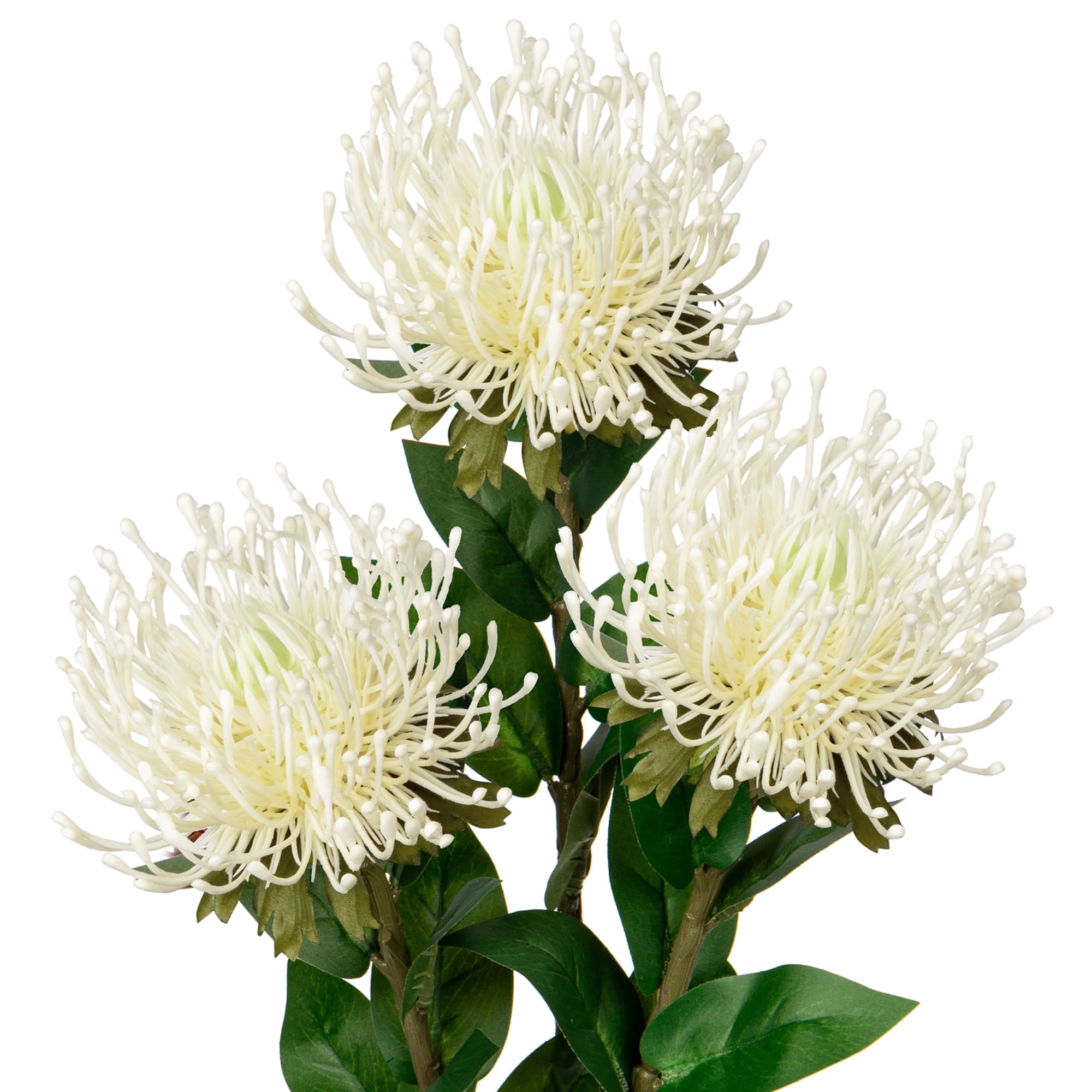 3Pcs White Artificial Flowers Mums Spider Mum Flower 28.3'' Long Stem ...