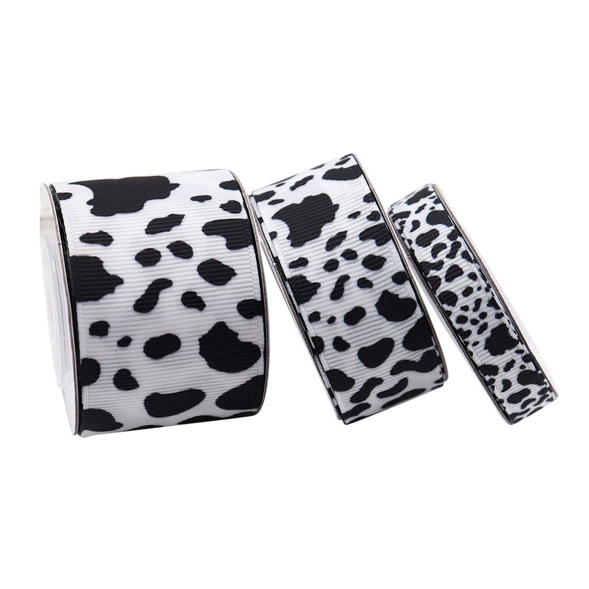 3Pcs White Black Cow Print Wired Edge Ribbon Craft Ribbons Gift ...