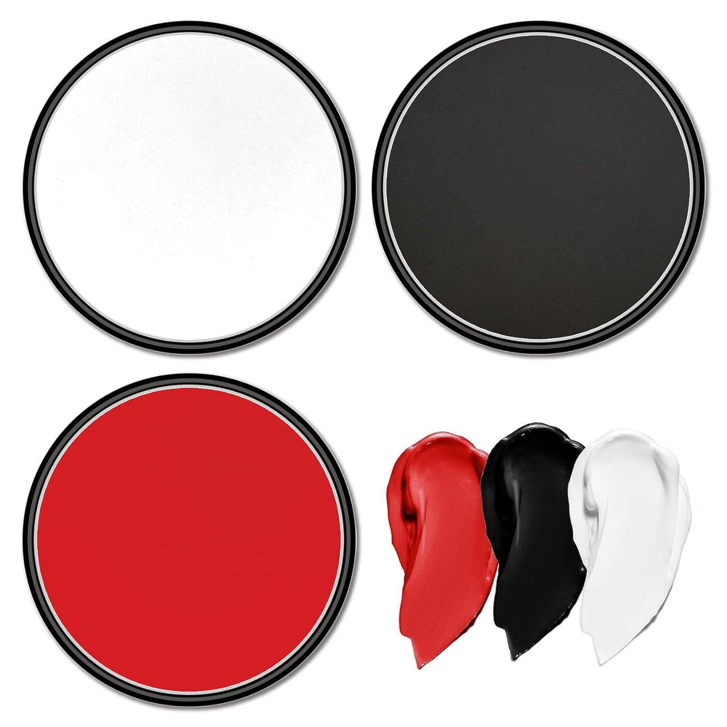 3Pcs White Black Red Face Body Paint,Professional Water Based Face Body ...