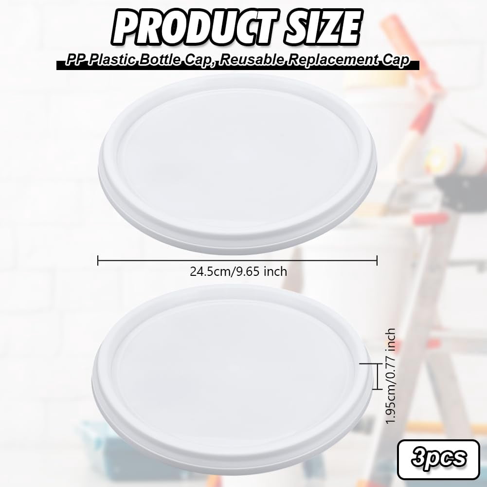3Pcs White Plastic Snap-on Pail Lid 9.6 Inch in Diameter Plastic Bucket ...