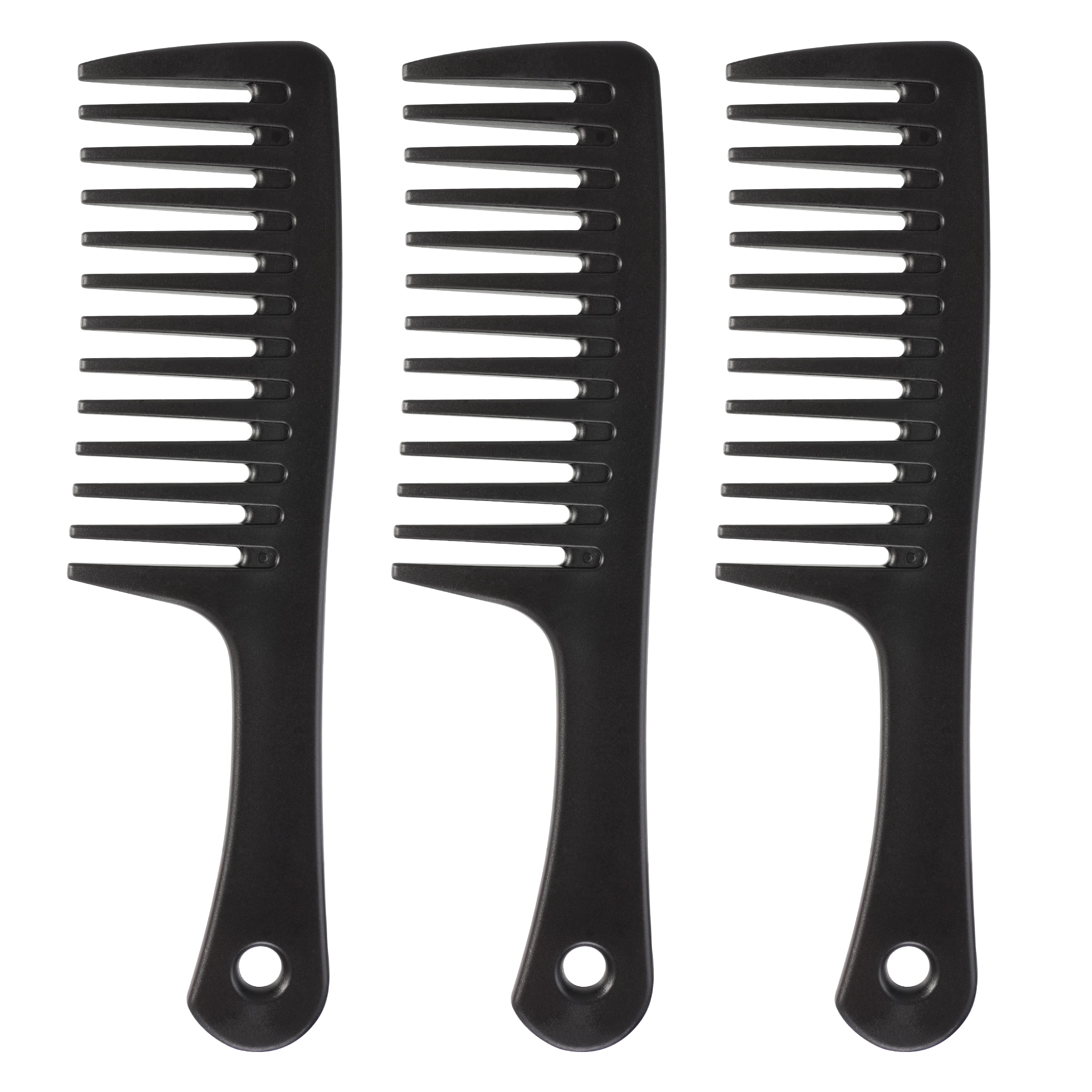 3Pcs Wide Tooth Comb, Black Large Thick Detangling Hair Comb with ...