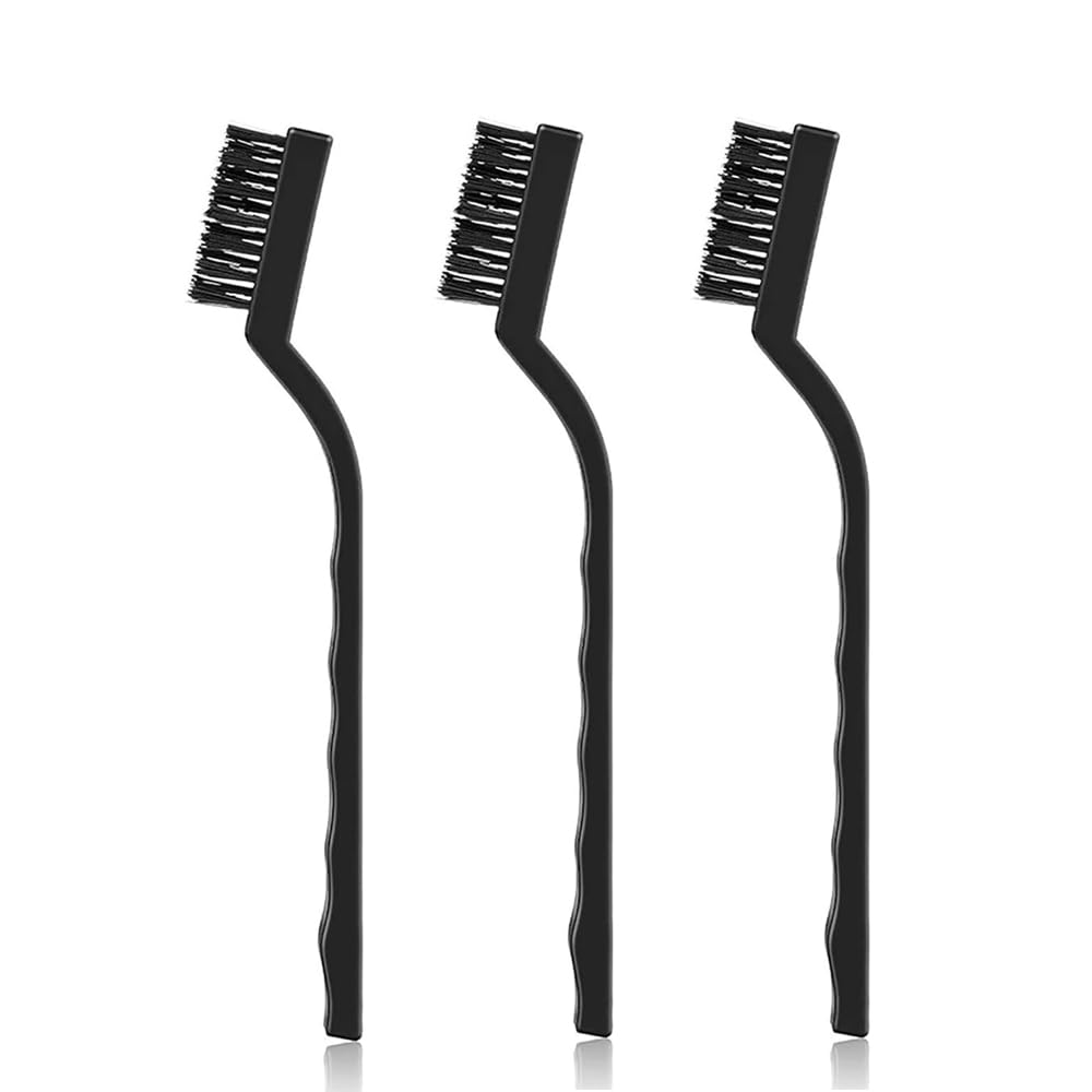 3Pcs Wire Brush Set, 9" Curved Handle Metal Wire Brush Scratch Brush ...