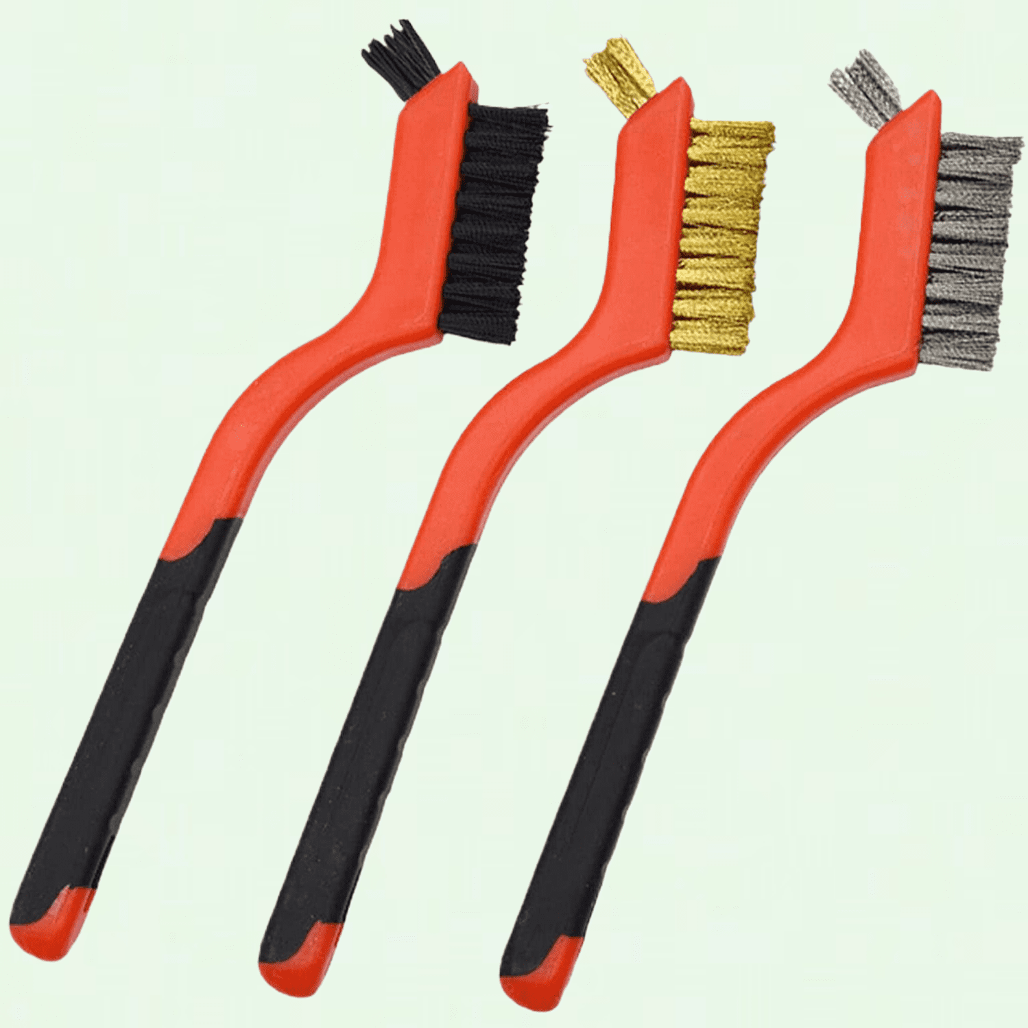 3Pcs Wire Brush with Curved Plastic Handle, Portable and Lightweight ...