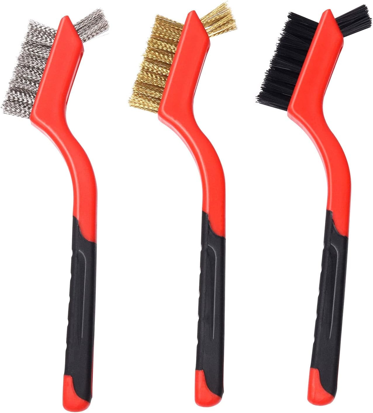 3Pcs Wire Brushes Set with Nylon/Brass/Stainless Steel Bristle Brush ...