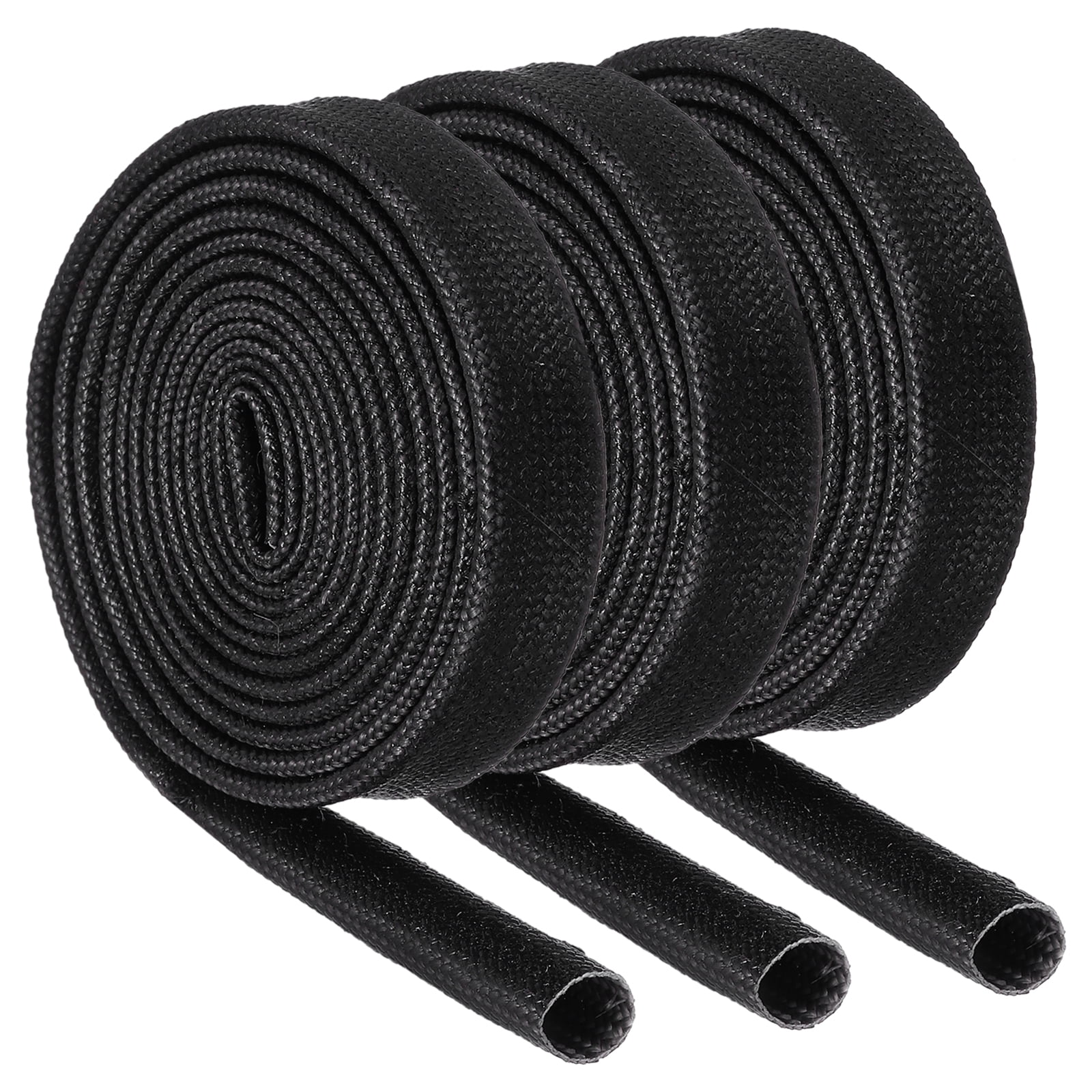3Pcs Wire Insulation Braid Fire Sleeve,3.28Ft-5mm ID Black, High Temp ...