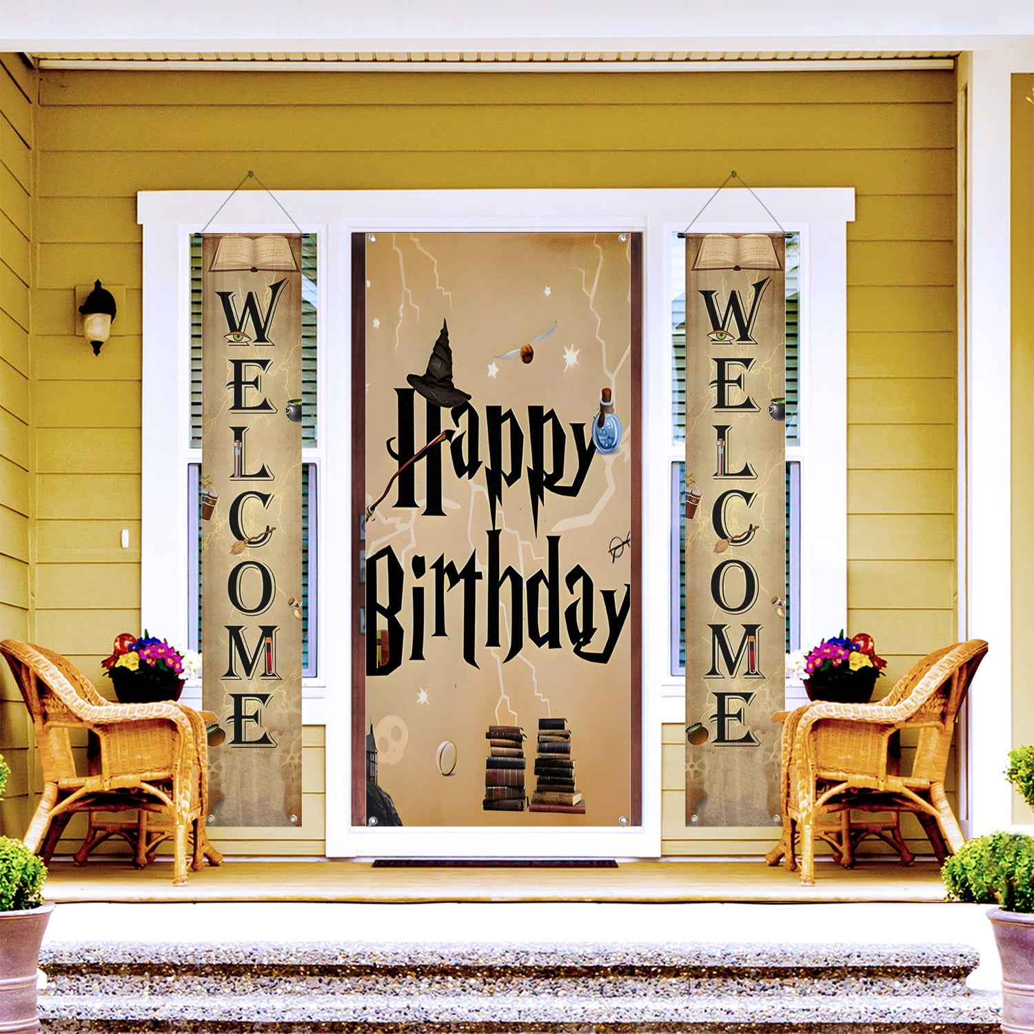 3Pcs Wizard Birthday Party Decorations Magical Wizard Party Backdrop ...