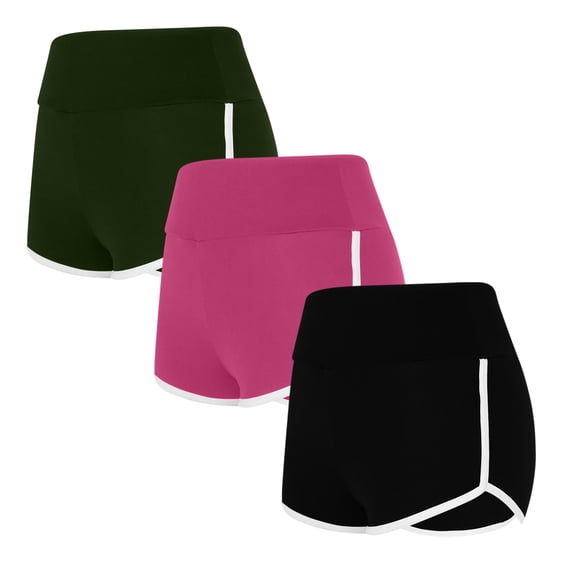 ZQUUVOU 3PCS Women Casual Short Loose Comfy Elastic Waist Yoga Athletic ...