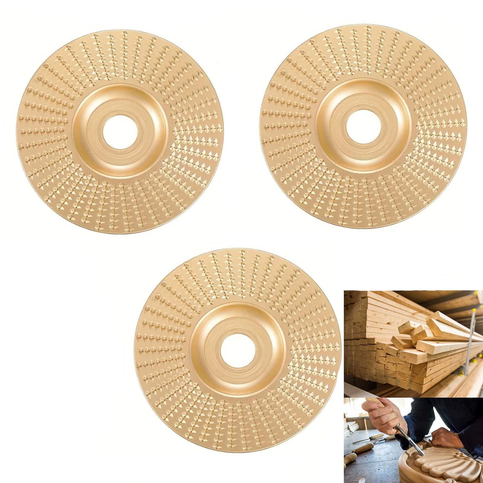3Pcs Wood Carving Disc for Angle Grinder, Flat Surface Grinding Wheel ...