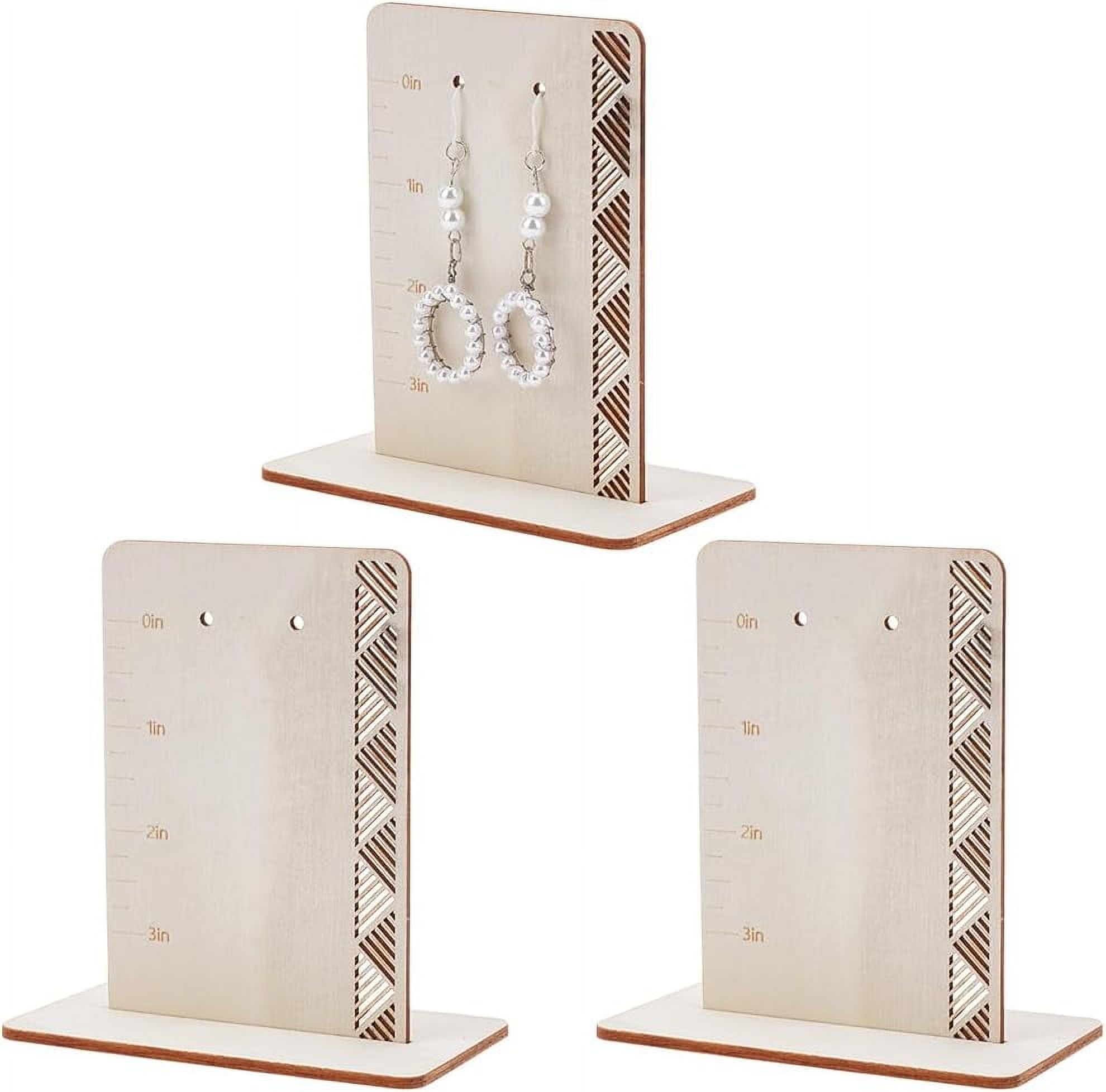 3Pcs Wood Earring Display Stand with Measurements Jewellery Earring ...