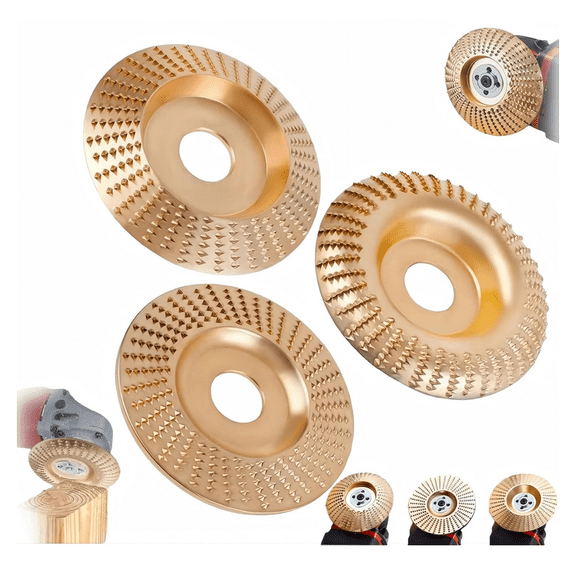 3Pcs Wood Grinding Disc Set for Angle Grinder, Flat Curve Inclined ...