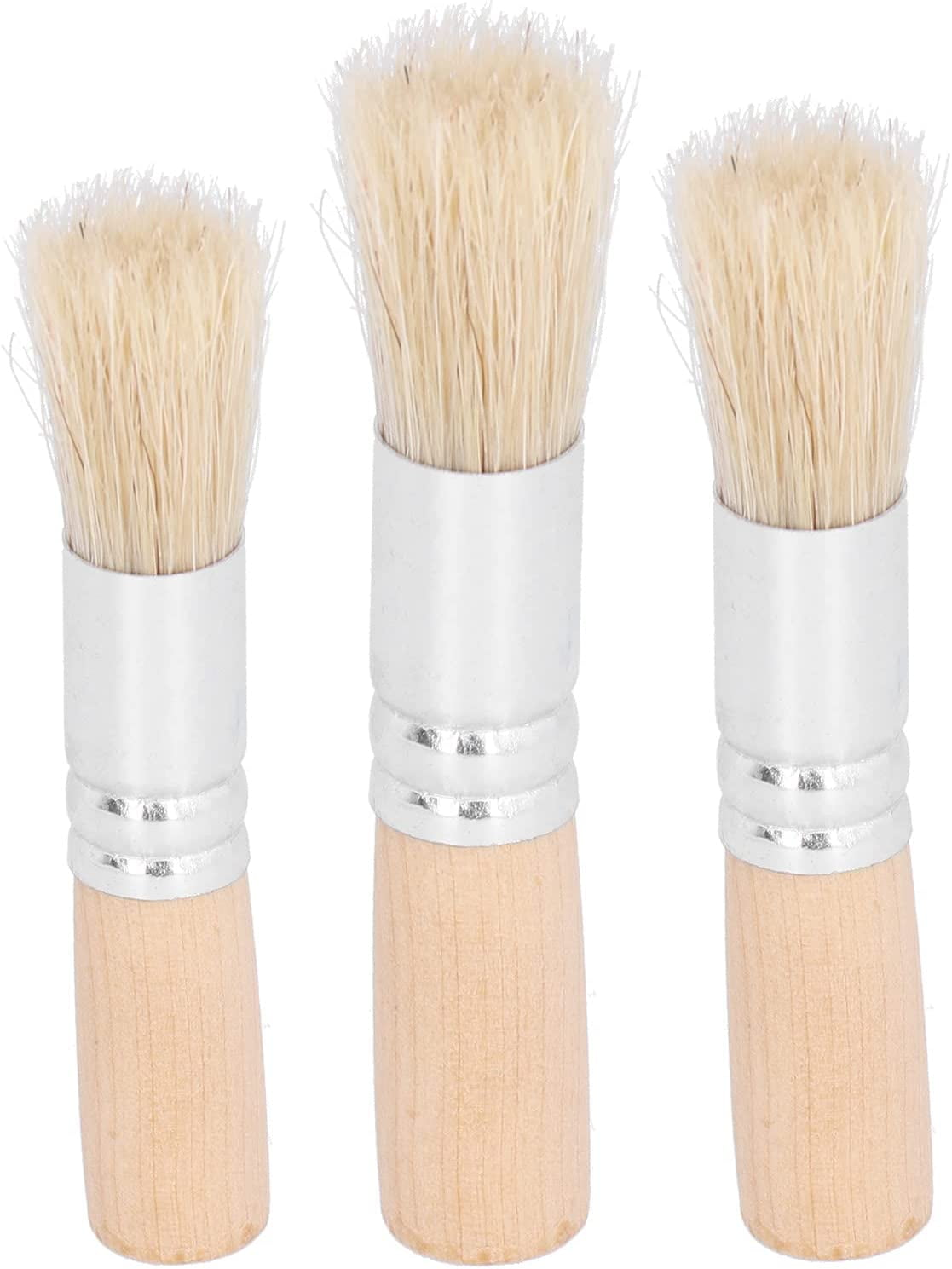 3Pcs Wood Handle Stencil Brush Set Chalk Paint Brush Chalk Paint Wax ...