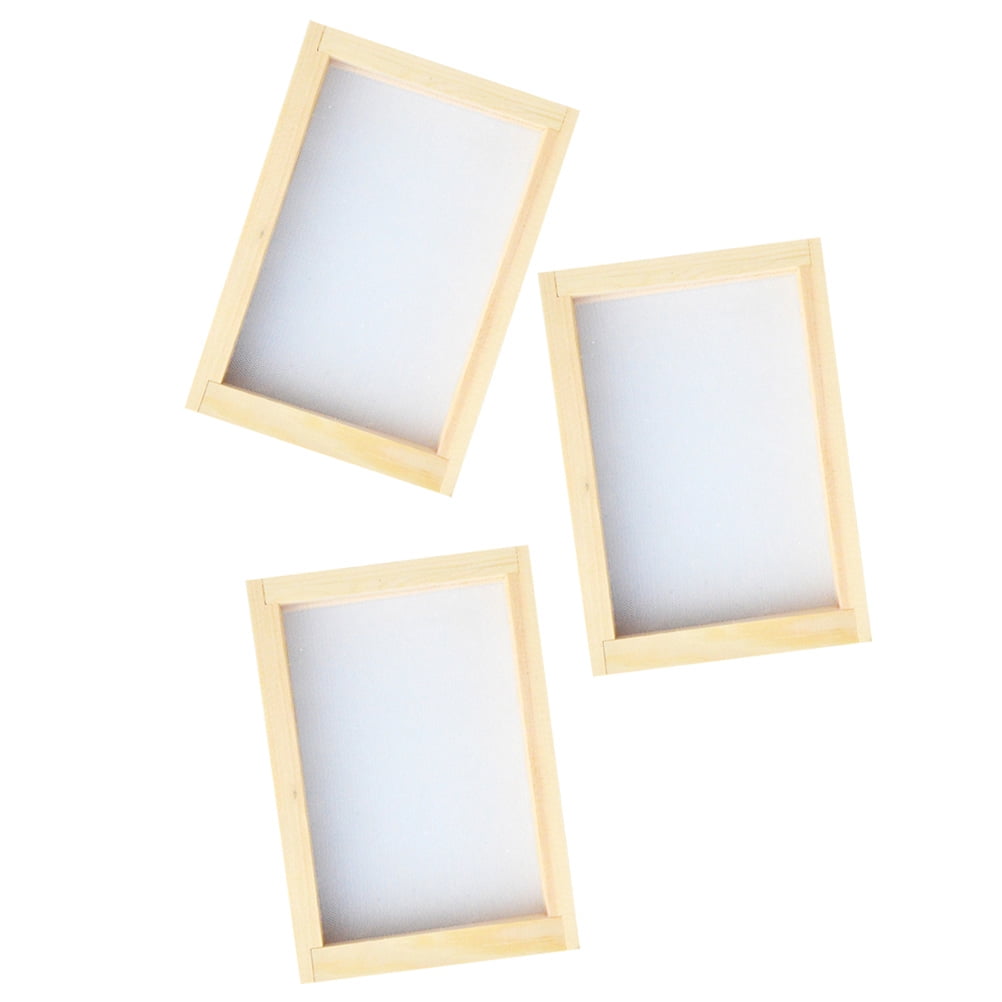 3Pcs Wood Screen Printing Frame with Mesh Paper Making DIY Mould Paper ...