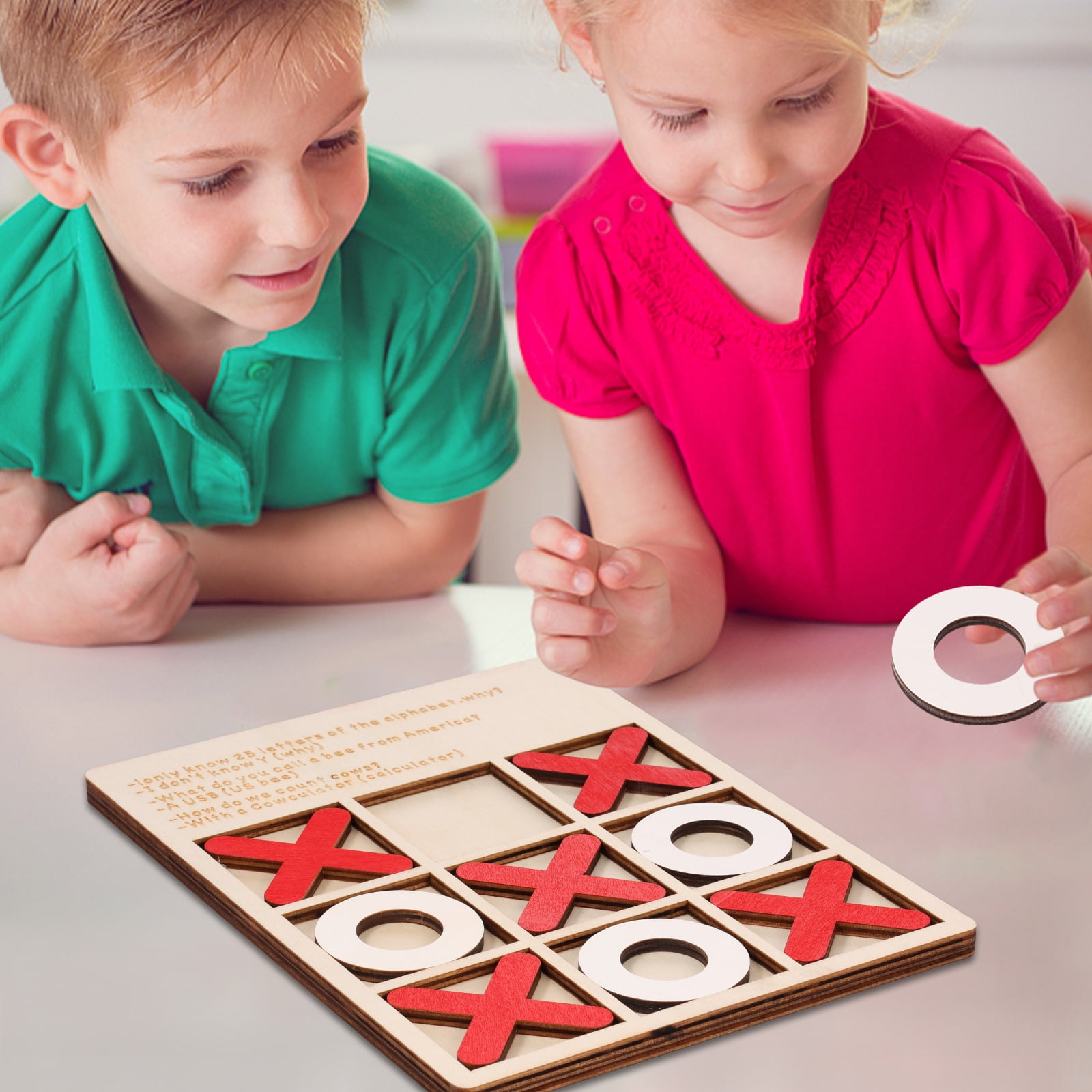 3Pcs Wood XO Chess Board Game Cultivate Logic Skill XO Chess Tabletop ...