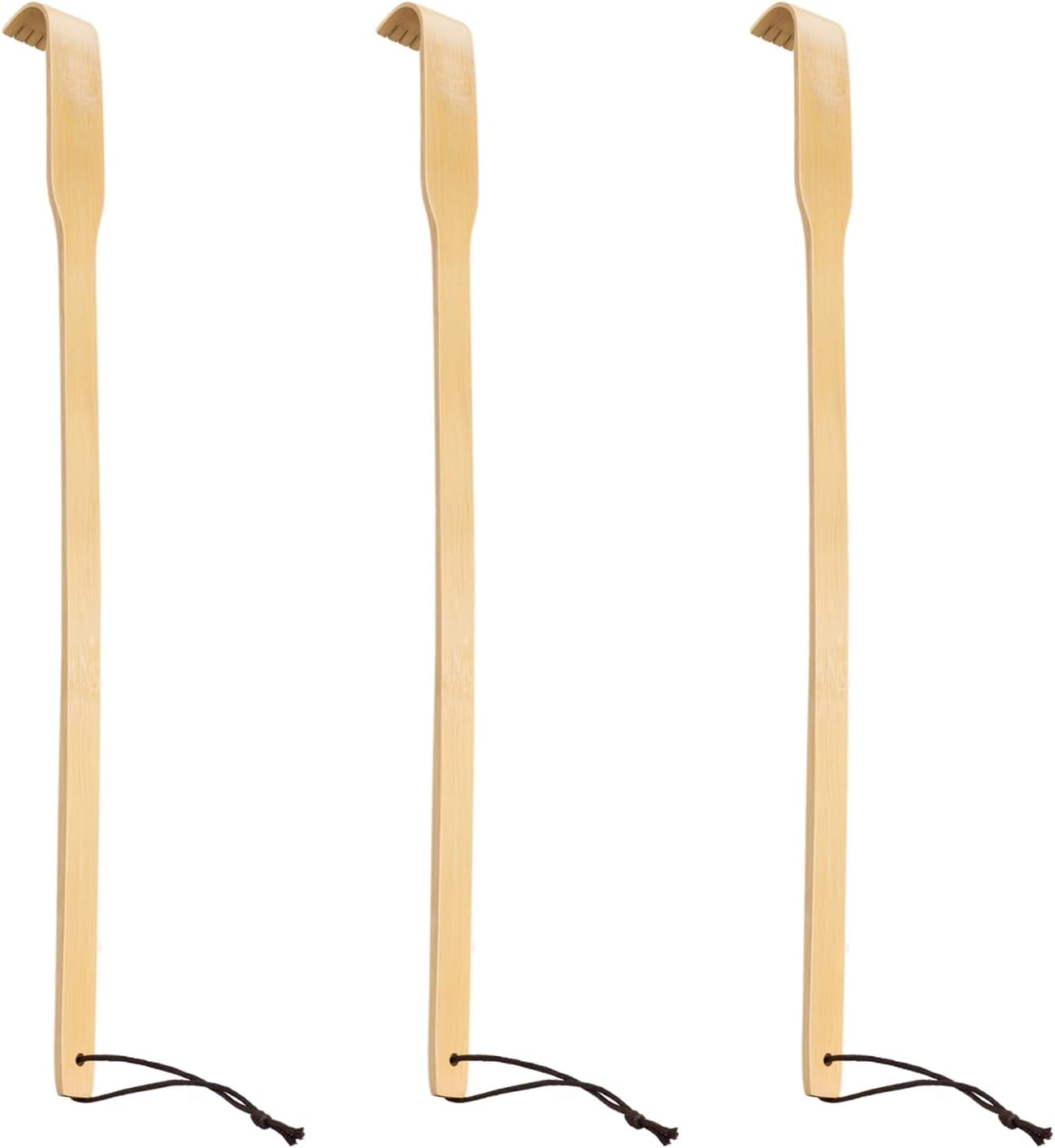 3Pcs Wooden Bamboo Back Scratcher, 16.5 Inch Long Handle Back ...