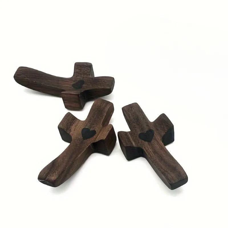 3Pcs Wooden Cross Decorations - Multi-functional Spiritual Symbols for ...