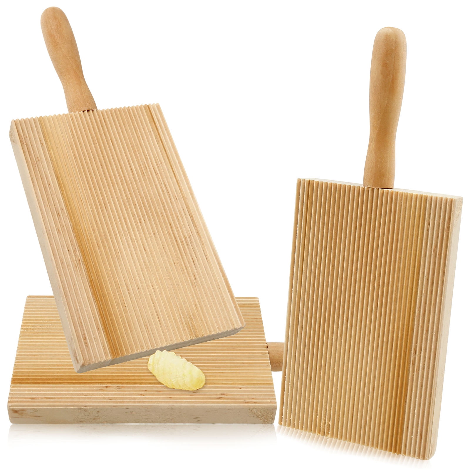 3Pcs Wooden Gnocchi Boards With Ridged Texture Reusable Cavatelli Pasta ...