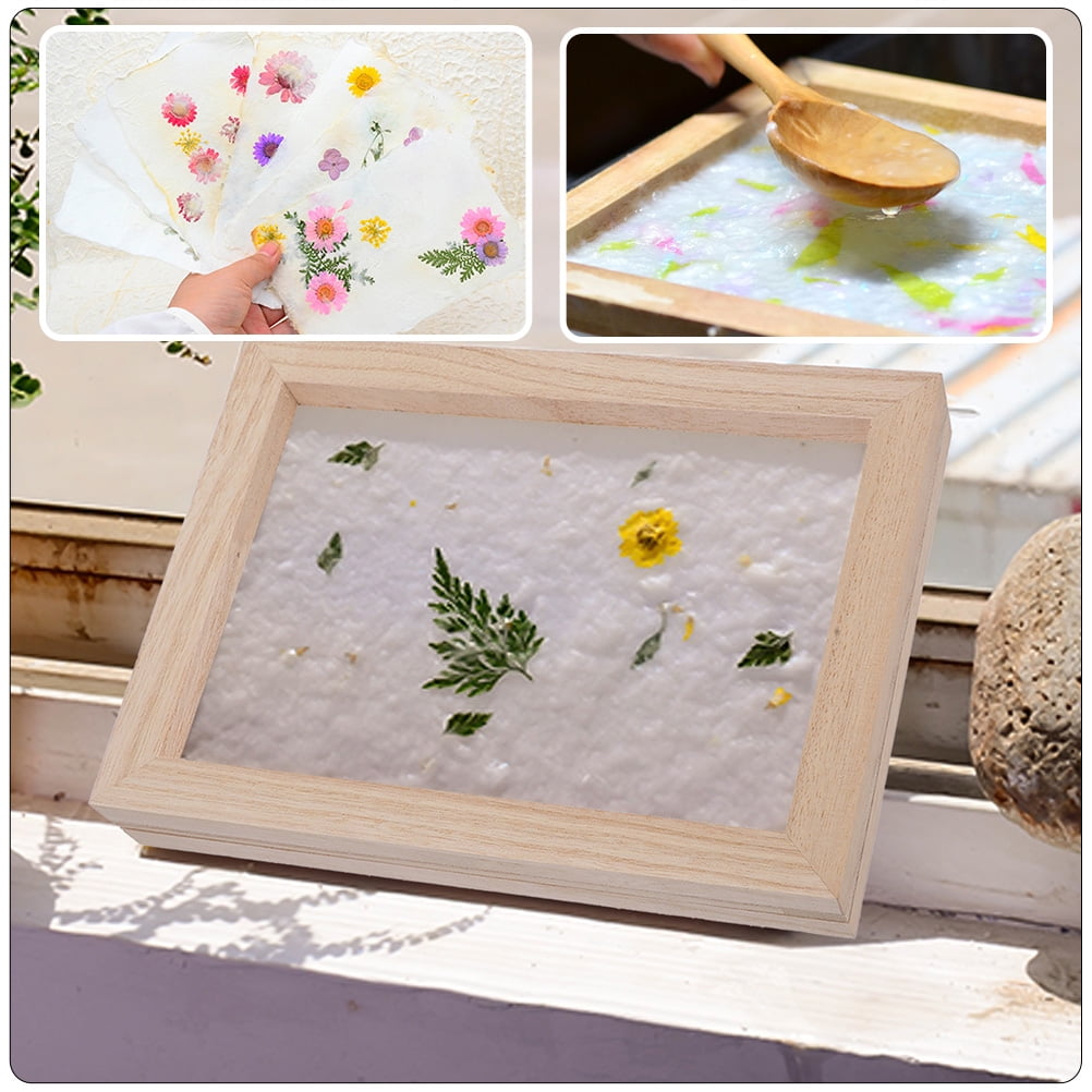 3Pcs Wooden Paper Making Papermaking Mould Frame Screen Mesh Tool Kits ...