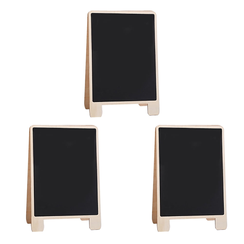 3Pcs Wooden Standing Blackboards Wooden Standing Writing Boards (Black ...