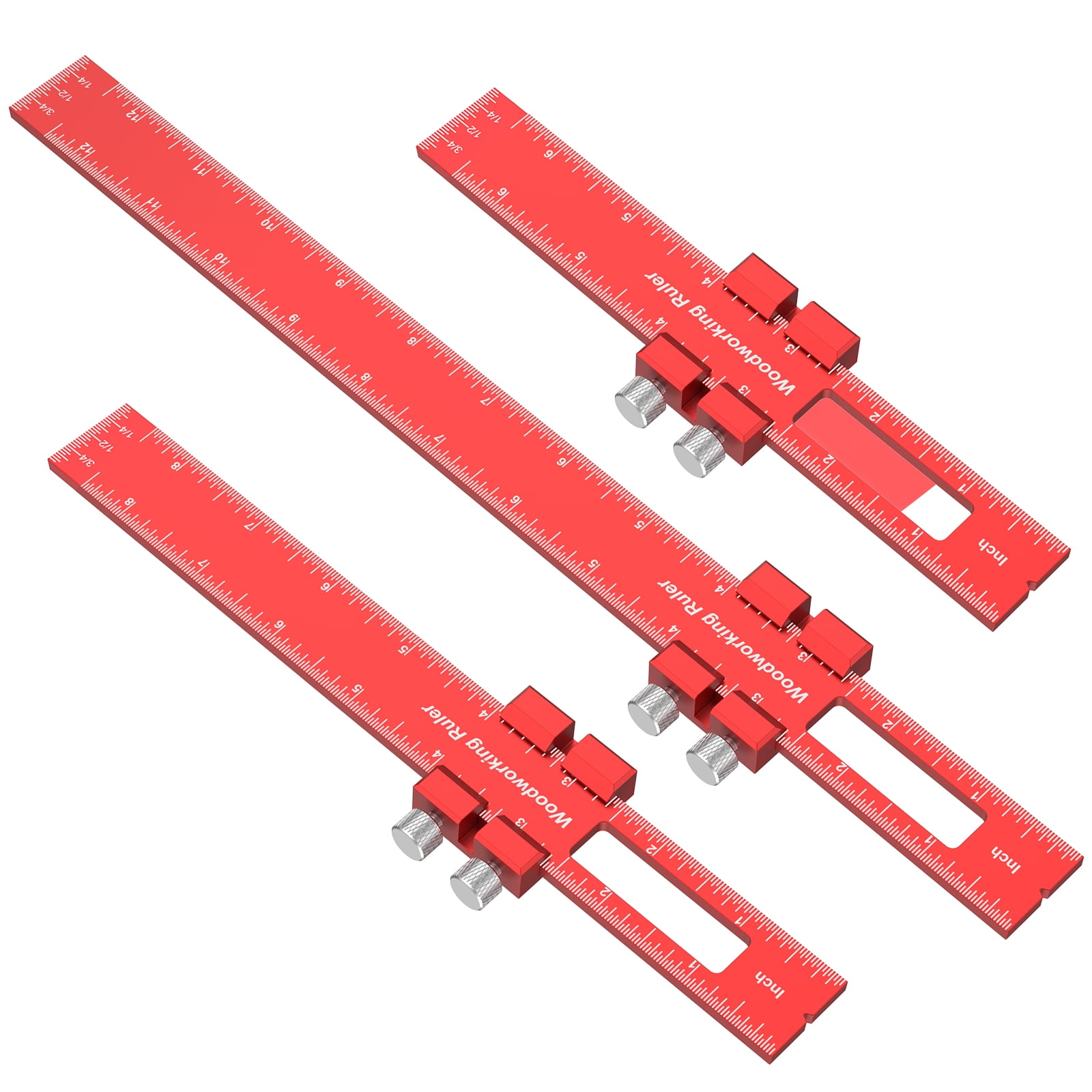 3Pcs Woodworking Ruler Precision Wood Marking Ruler T Track Woodworking ...