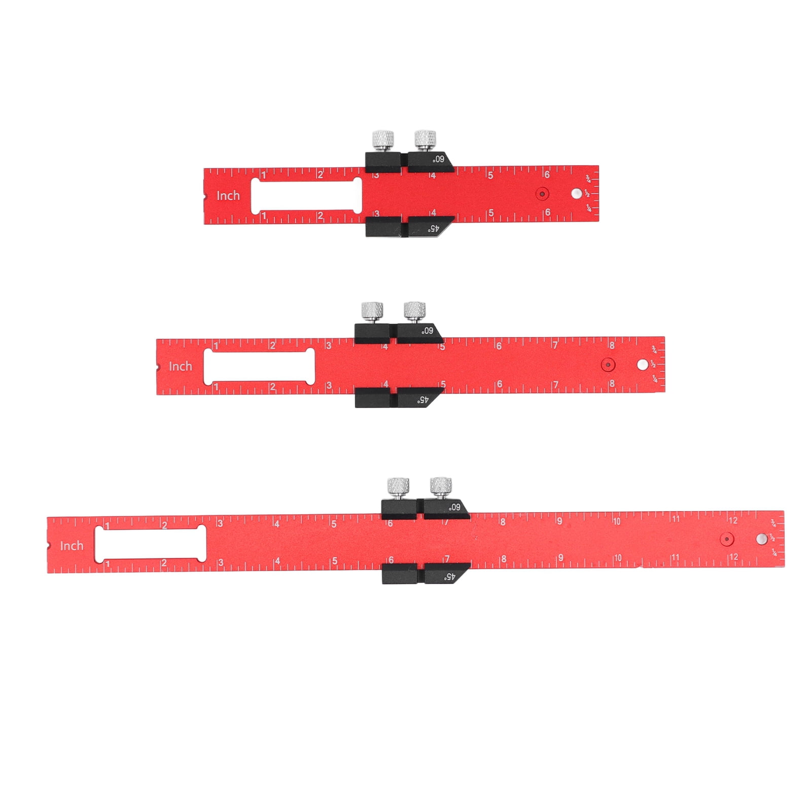 EseeAier 3Pcs Woodworking Ruler Set Accurate Metal Slide T Type Square ...