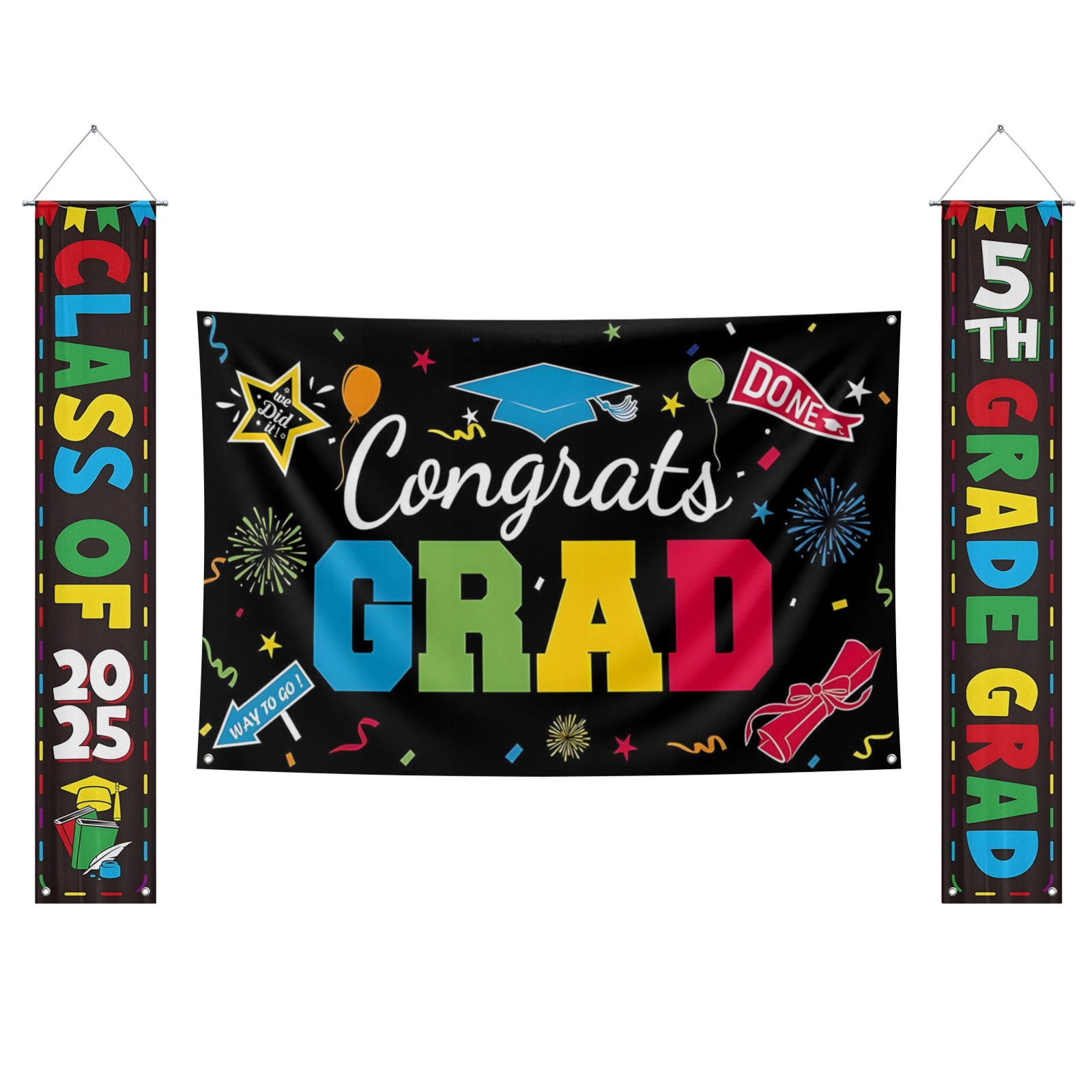 3Pcs congrats graduation Graduation Banner Decorations Class of 2025 ...