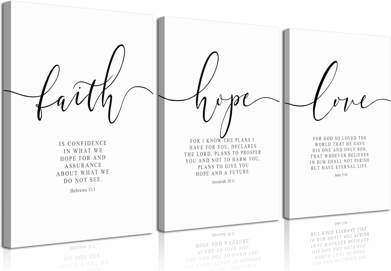 3Pcs d Bible Verse Wall Art, Christian Floral Scripture Posters Canvas ...