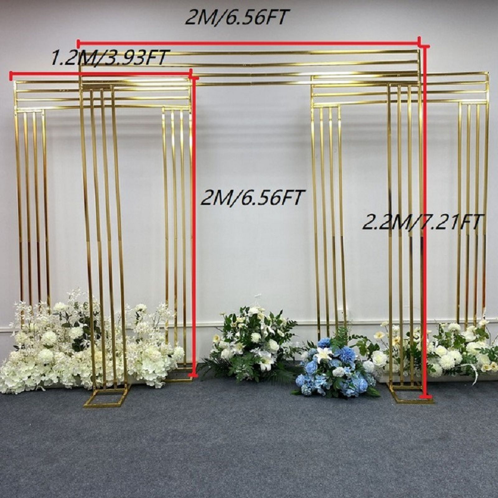3Pcs of set Wrought Iron Screen Arches, Gold Plated Frame, Wedding ...