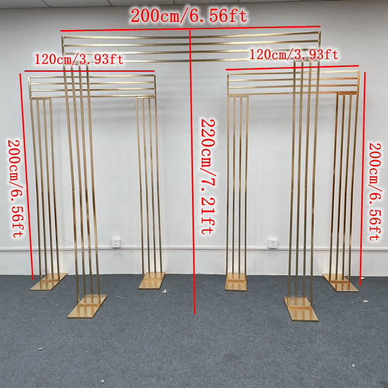 3Pcs of set Wrought Iron Screen Arches, Gold Plated Frame, Wedding ...
