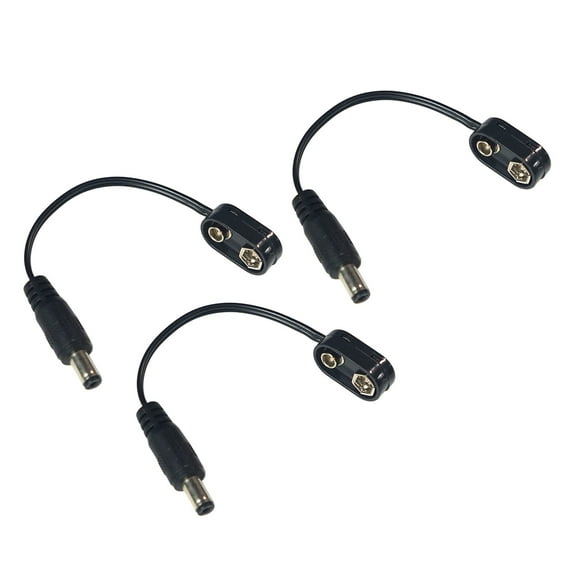 3Pcs/pack 9V Clip Converter Power Cable Plug 9V Power Supply Adapter ...