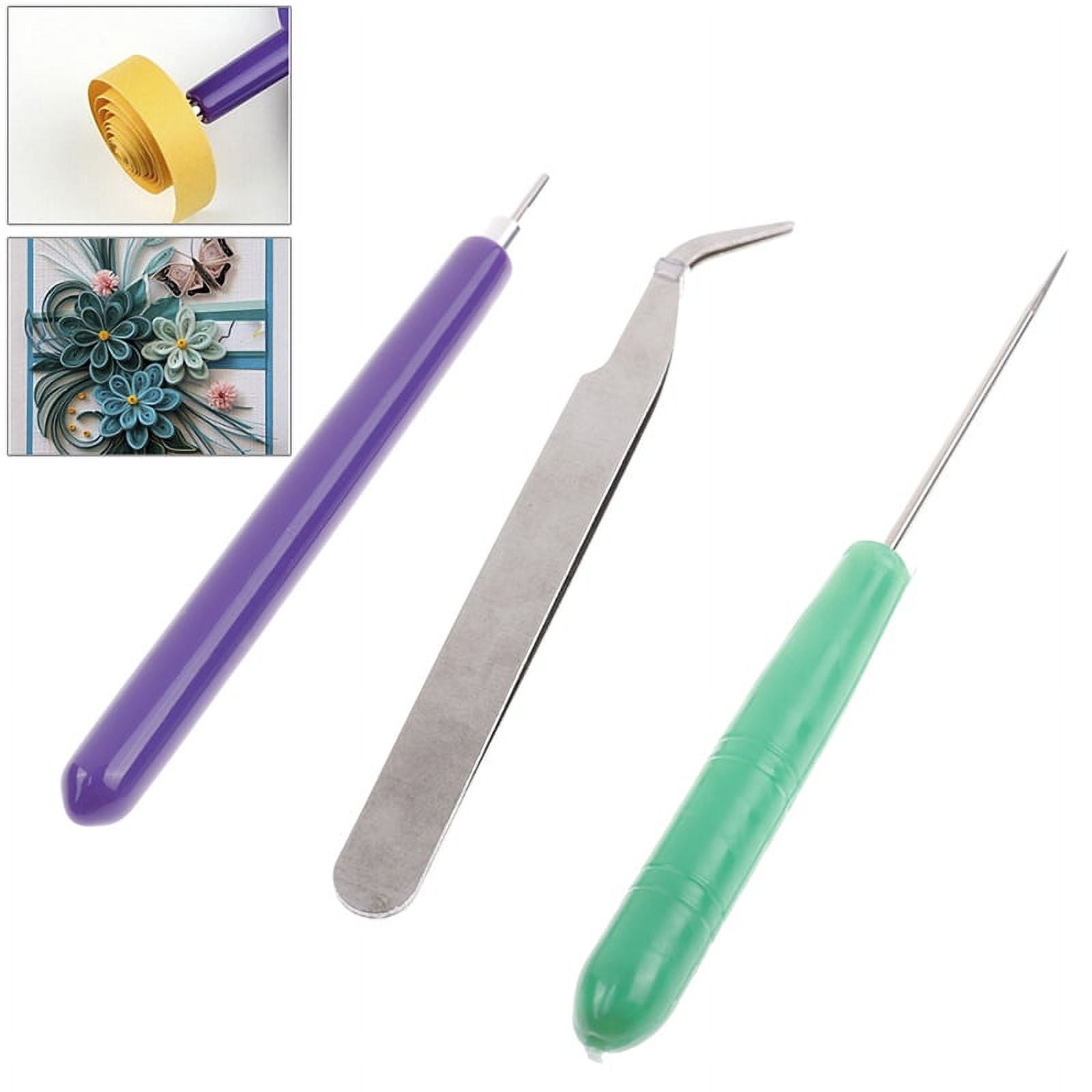 3Pcs paper DIY set quilling paper tools tweezer needle pins slotted pen ...