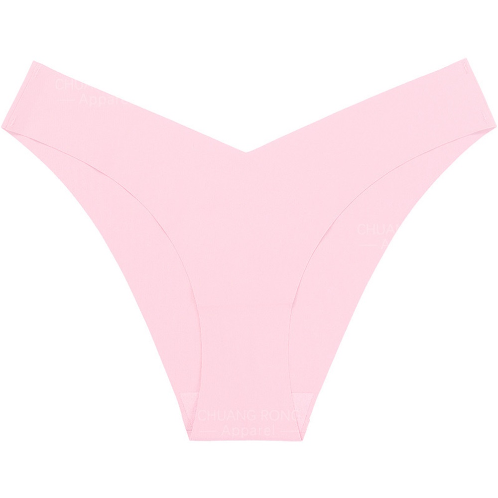 3Pcs seamless ice silk underwear for women V-shaped waist pure cotton ...